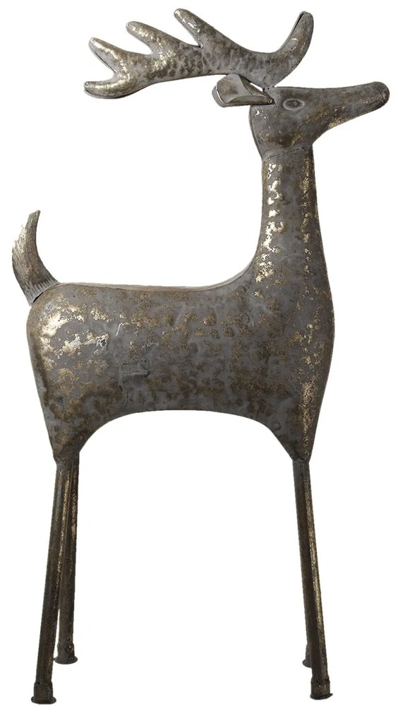 Zlatá antik dekorace socha jelen - 45*15*79 cm
