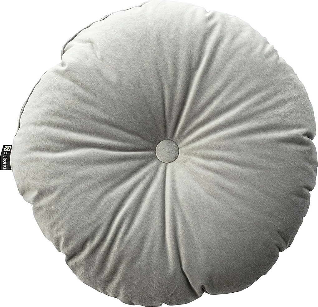 Sametový polštář s knoflíkem barva šedá látka lesklé, sametová
