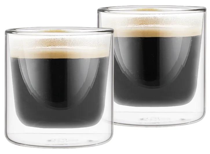 WEIS Sada 2 ks sklenic na kávu s dvojitým sklem 80 ml