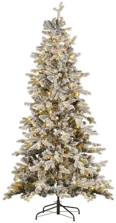 Zasněžený osvícený vánoční stromeček 210 bílý TATLOW Beliani