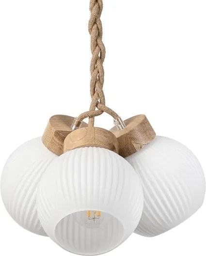 Lustr na lanku LOOMIS 3xE27/15W/230V 130 cm béžová/dub
