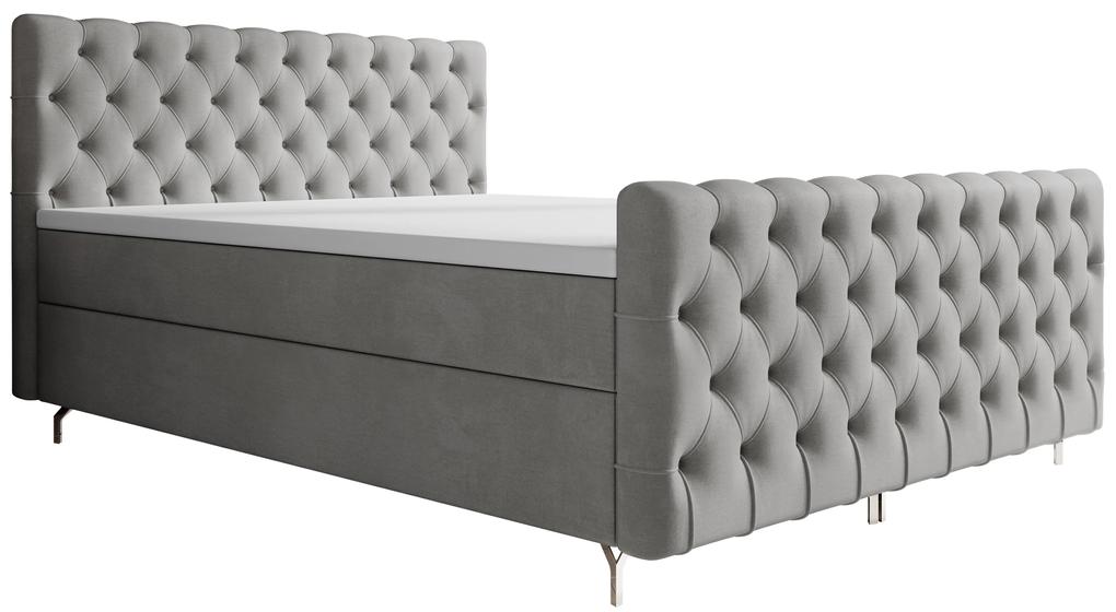 Manželská postel 180 cm Clinton Comfort (šedá) (s roštem, s úl. prostorem). 1082242