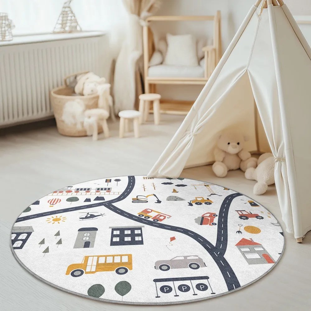 Pratelný dětský hrací koberec ø100 cm World Around Me – Mila Home