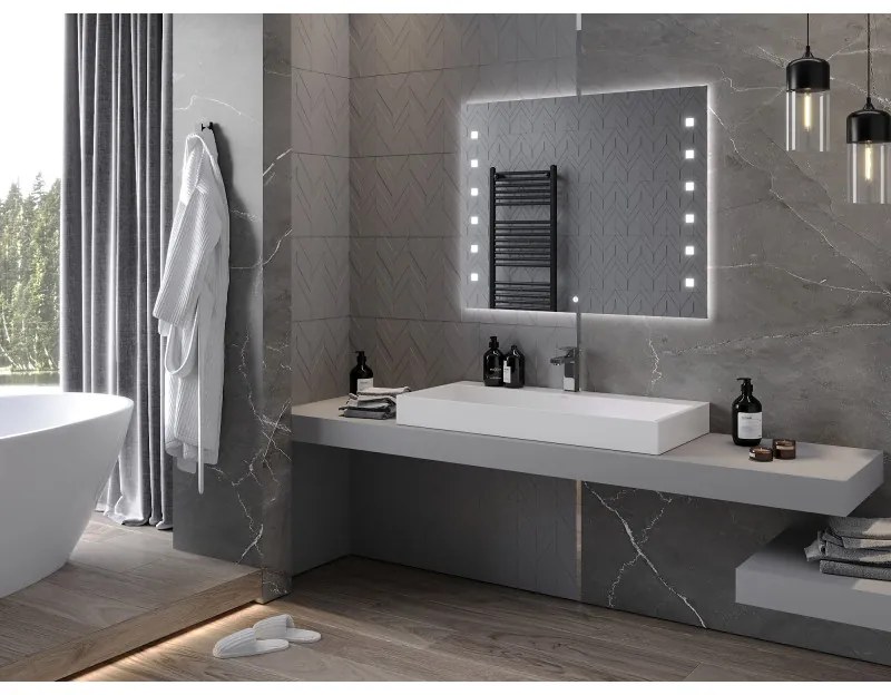 Mexen Ner, LED koupelnové zrcadlo s podsvícením 100x80 cm, 6000K, ochrana proti zamlžování, 9809-100-080-611-00