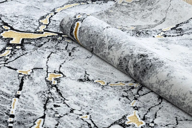 Dywany Łuszczów Kusový koberec Gloss 528A 58 3D mramor ivory/black - 160x220 cm