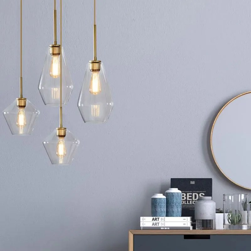 Toolight - skleněná závěsná svítilna E27 60W APP438-1CP, OSW-00568