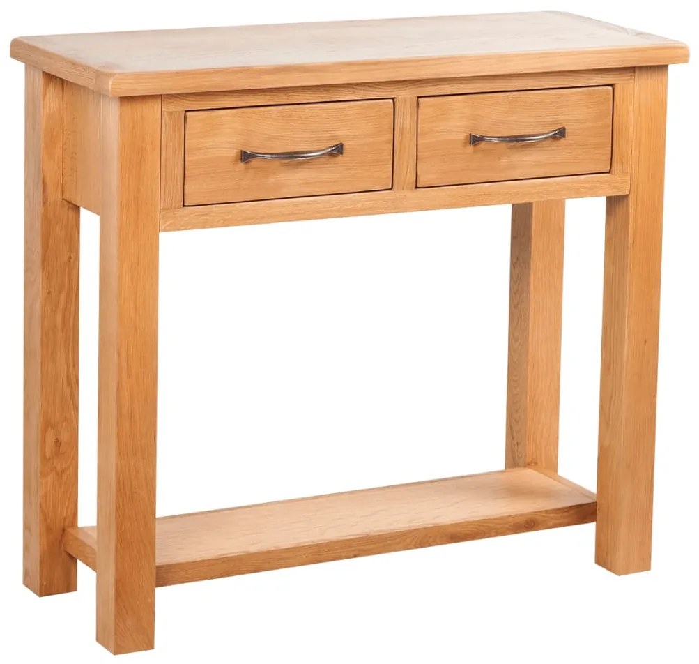 241675 vidaXL Konzolový stolek 2 zásuvky 83 x 30 x 73 cm masivní dubové dřevo