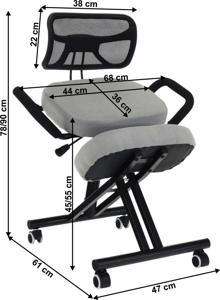 Ergonomická kľakačka, šedohnědá taupe / černá, RUFUS