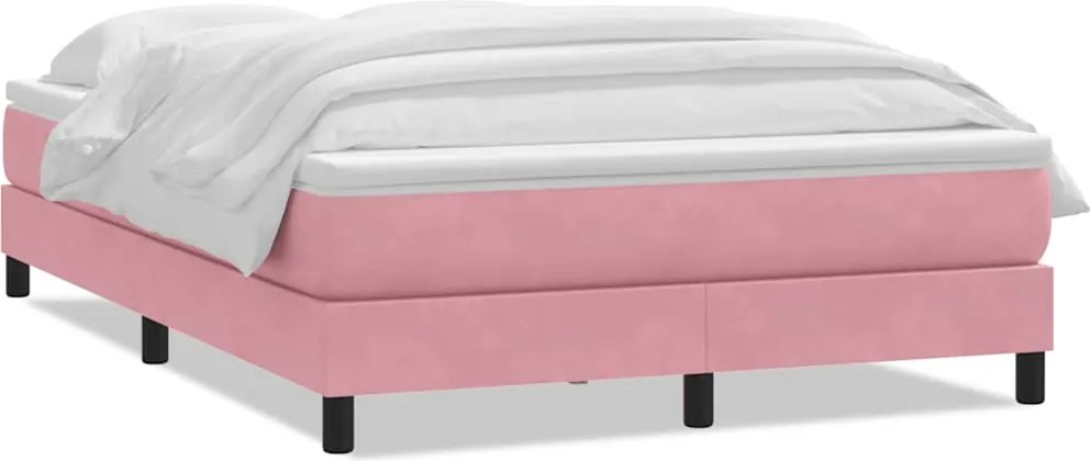 Box spring postel s matrací růžová 160x210 cm samet 3315932