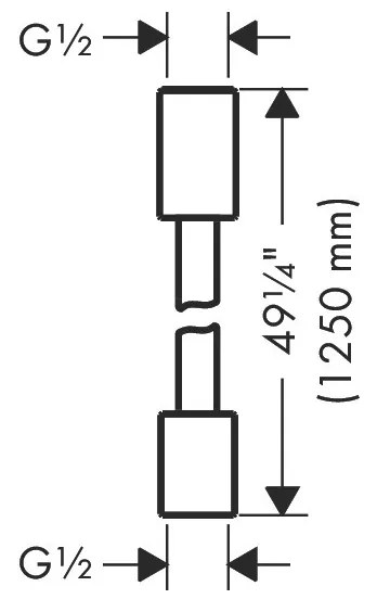 Axor ShowerSolutions - Textilní sprchová hadice 1250 mm s válcovými maticemi, černá matná 28228670