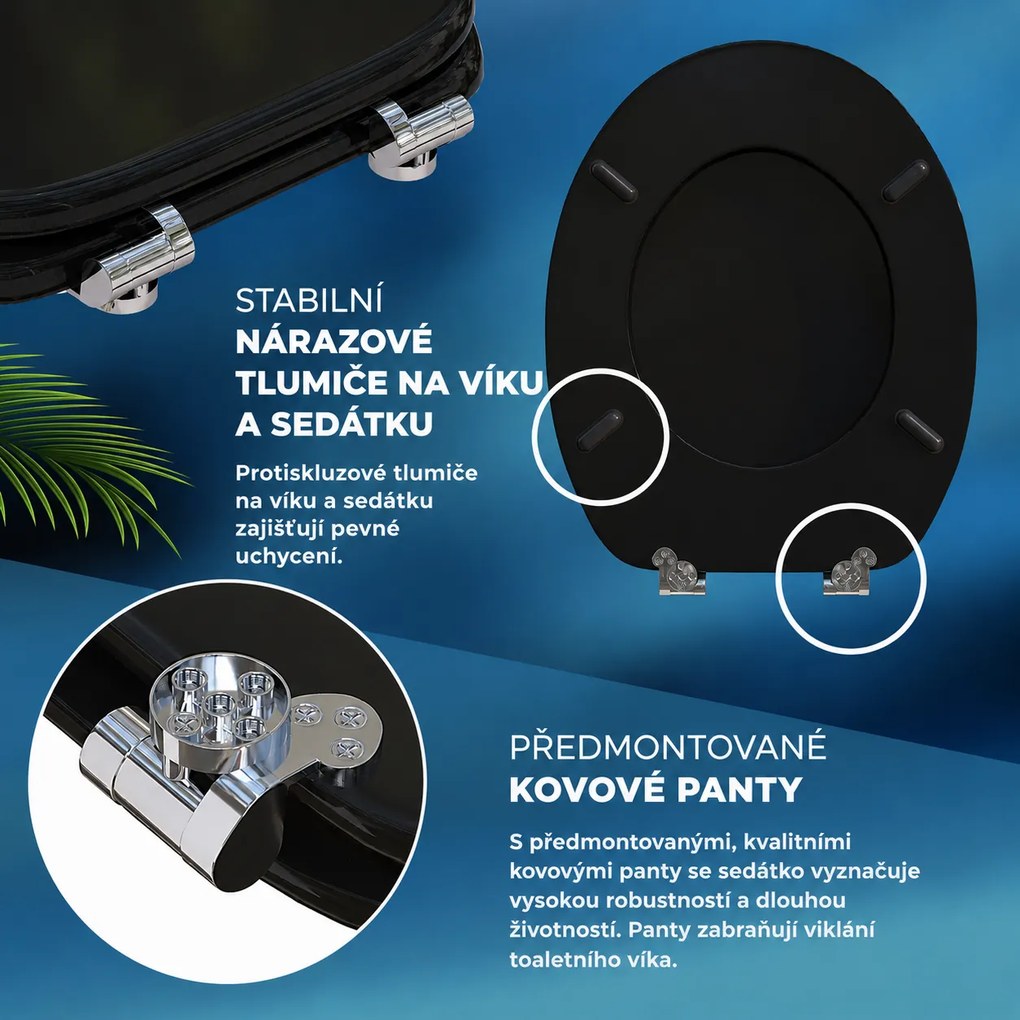 WC sedátko s automatickým spouštěním černé 108584