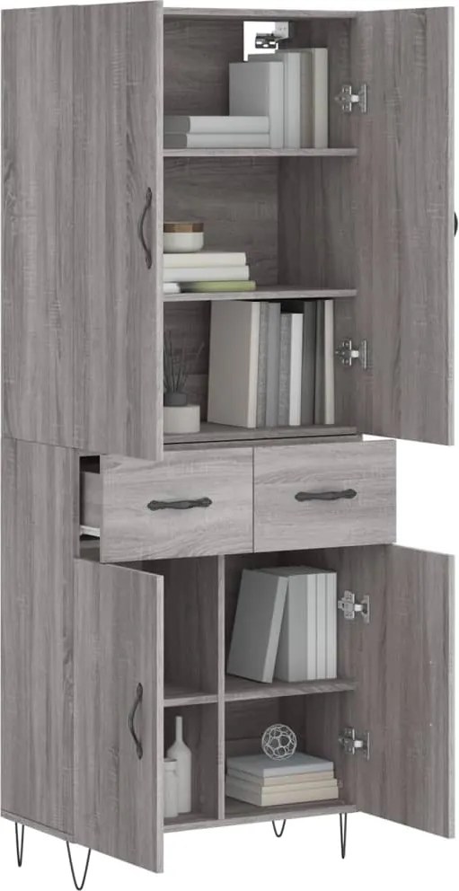 Skříň highboard šedá sonoma 69,5 x 34 x 180 cm kompozitní dřevo 3198183
