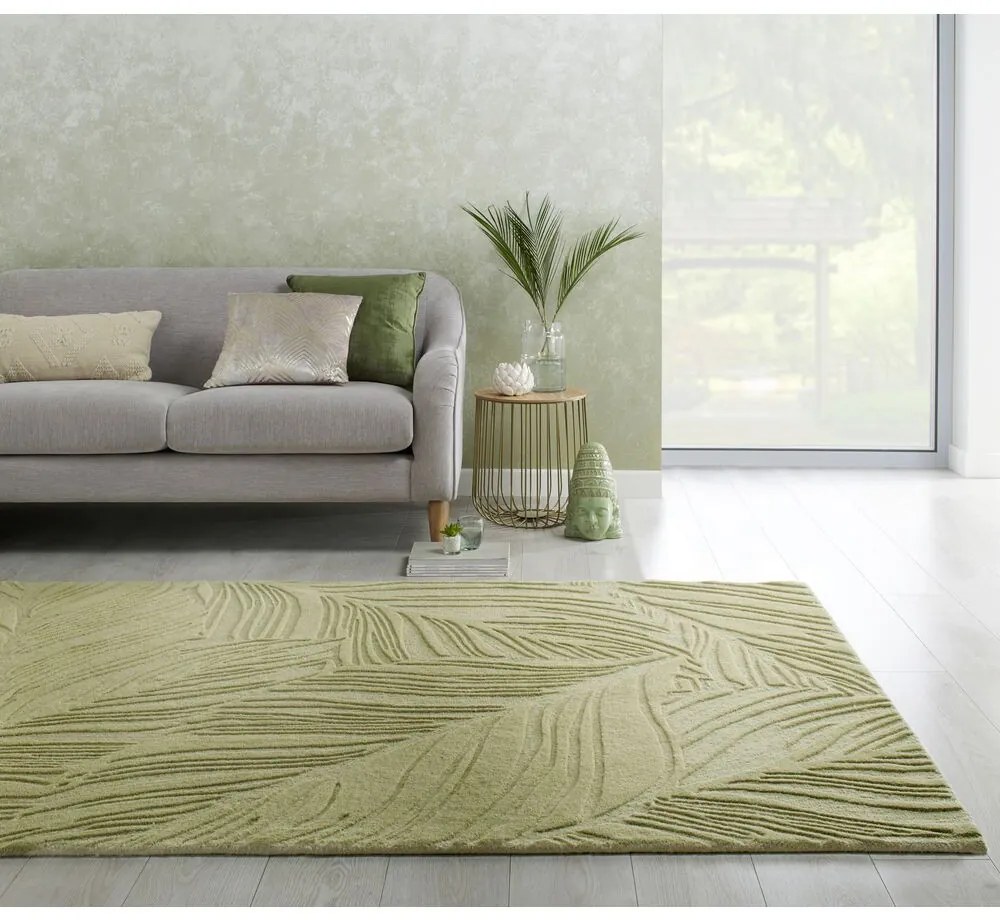 Flair Rugs, Kusový koberec Solace Lino Leaf Sage, 200x290, zelená, ložnice