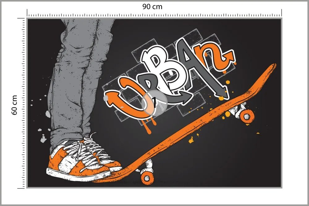 Fototapeta Bruslař A Skateboard Omyvatelný vlies 312x219