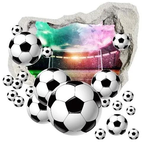 3D nálepka fotbalové míče s pozadím stadionu 75 x 75 cm