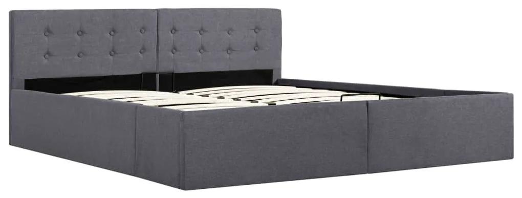 Rám postele Bend - s úložným prostorem - tmavě šedý textil | 160x200 cm