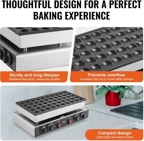 50PCS 43 mm Mini holandský palačinkář komerční Dorayaki Baker 1700 W