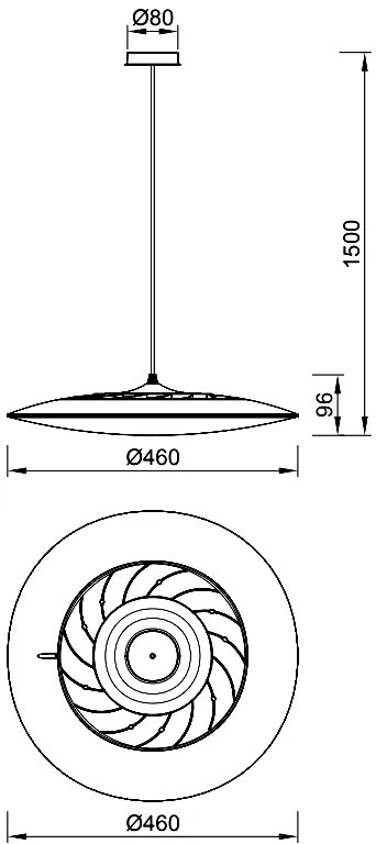 Mantra Slim, bílé závěsné svítidlo LED 50W 4000K, průměr 46cm