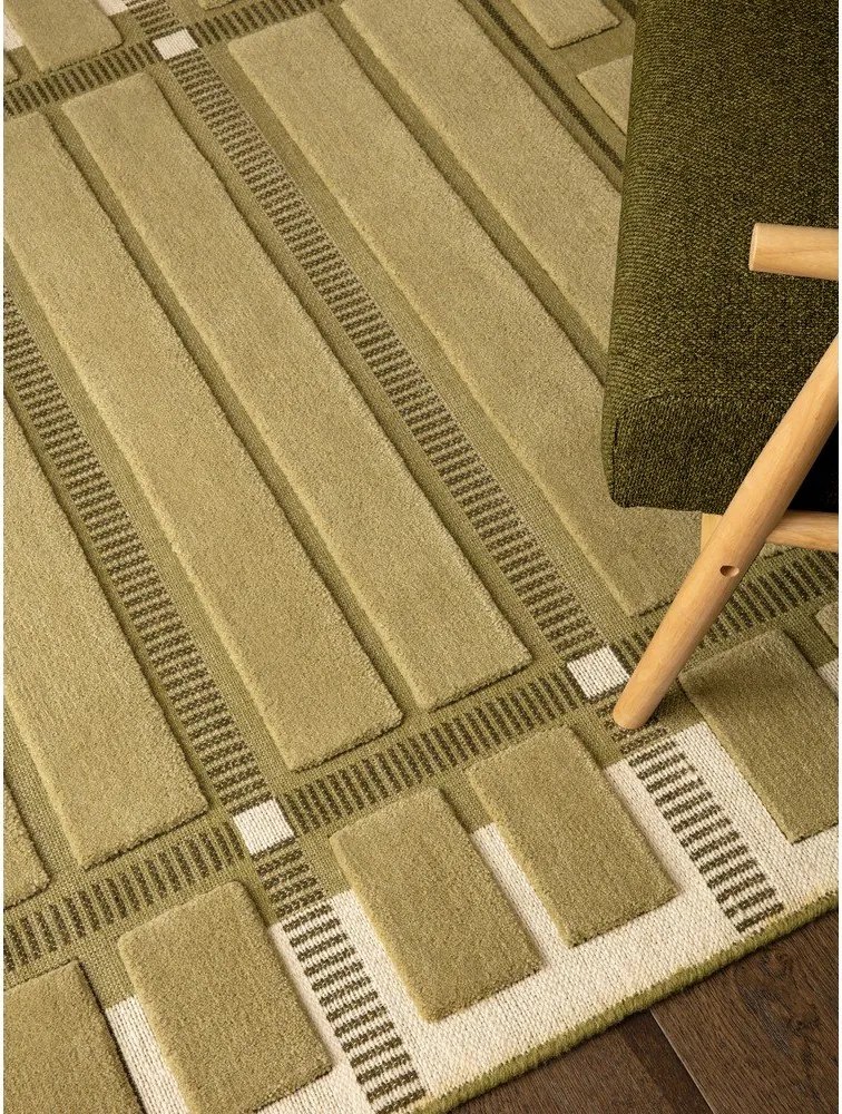 Zelený/béžový ručně tkaný vlněný koberec 200x290 cm – Asiatic Carpets