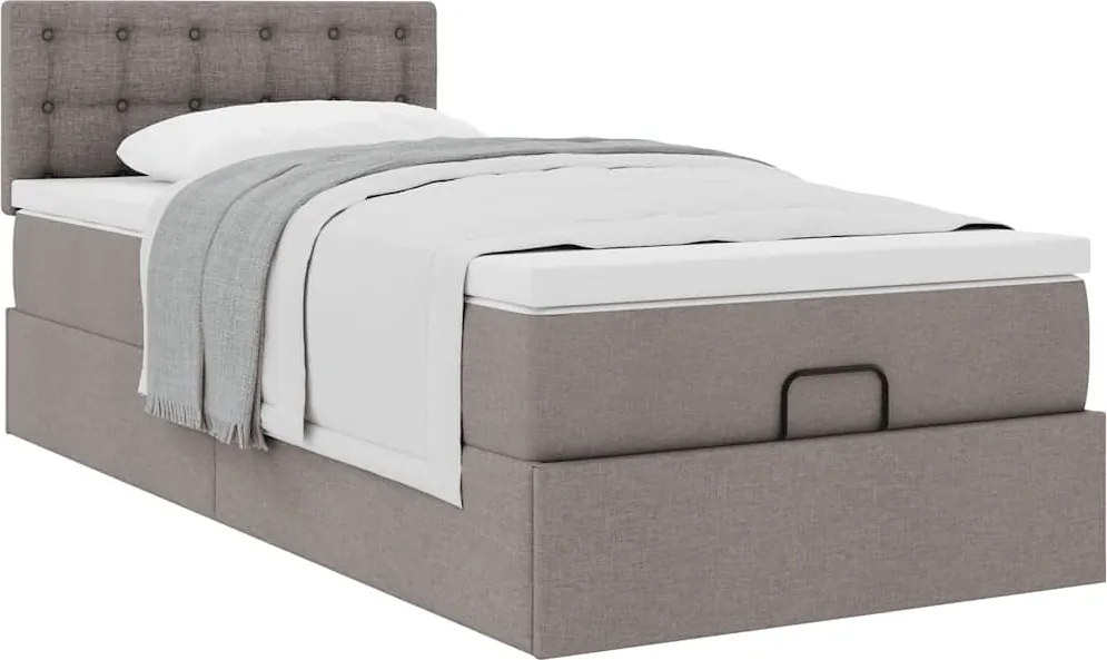 Osmanský rám postele s matrací taupe 90x190cm textil 3311591