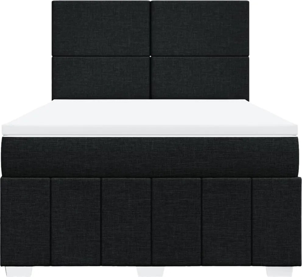 Box spring postel s matrací černá 160x200 cm textil 3291714