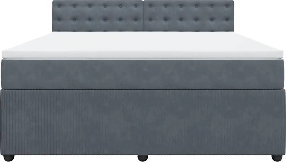 Box spring postel s matrací tmavě šedá 180x200 cm samet 3290119