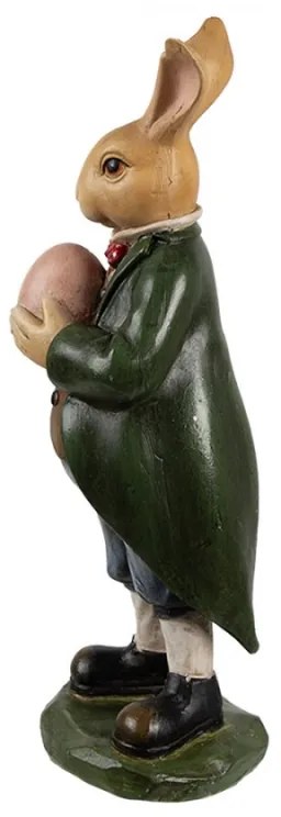 Velikonoční dekorace velký farmářský králík s vajíčkem – 20 cm
