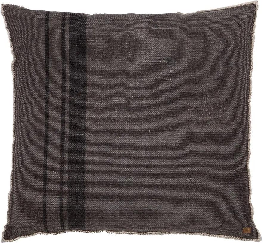 Tmavě šedý polštář BePureHome Coarse, 100 x 100 cm