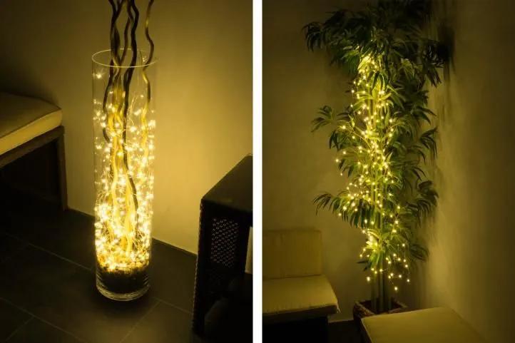 Nexos Vánoční dekorativní osvětlení – drátky - 200 LED teple bílé