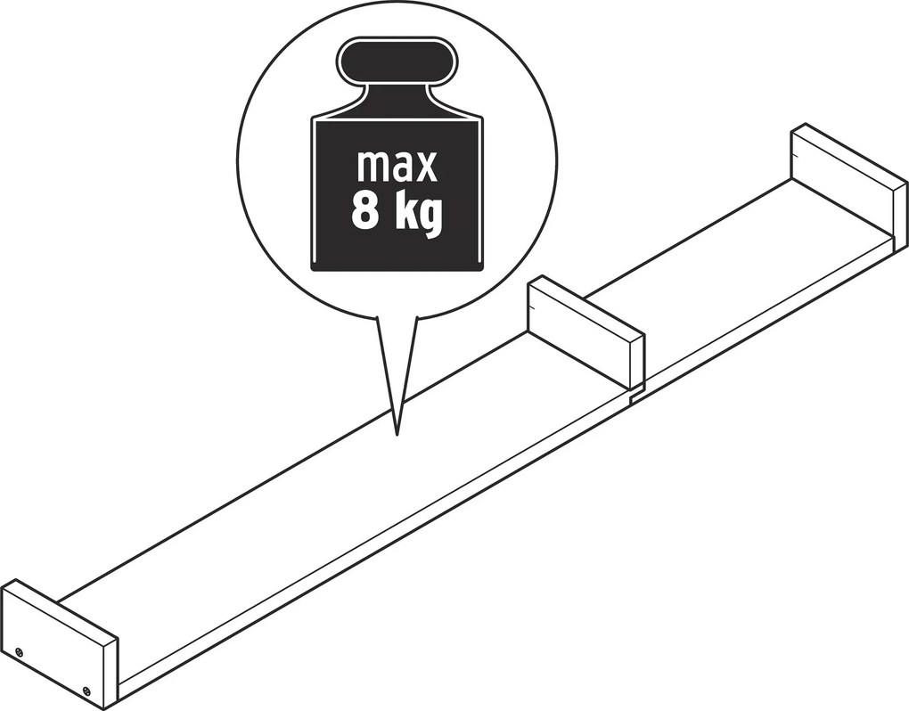 Tchibo - Nástěnná police, cca 120 cm