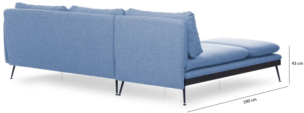 Hanah Home Rohová pohovka REYA světle modrá 859FTN2018