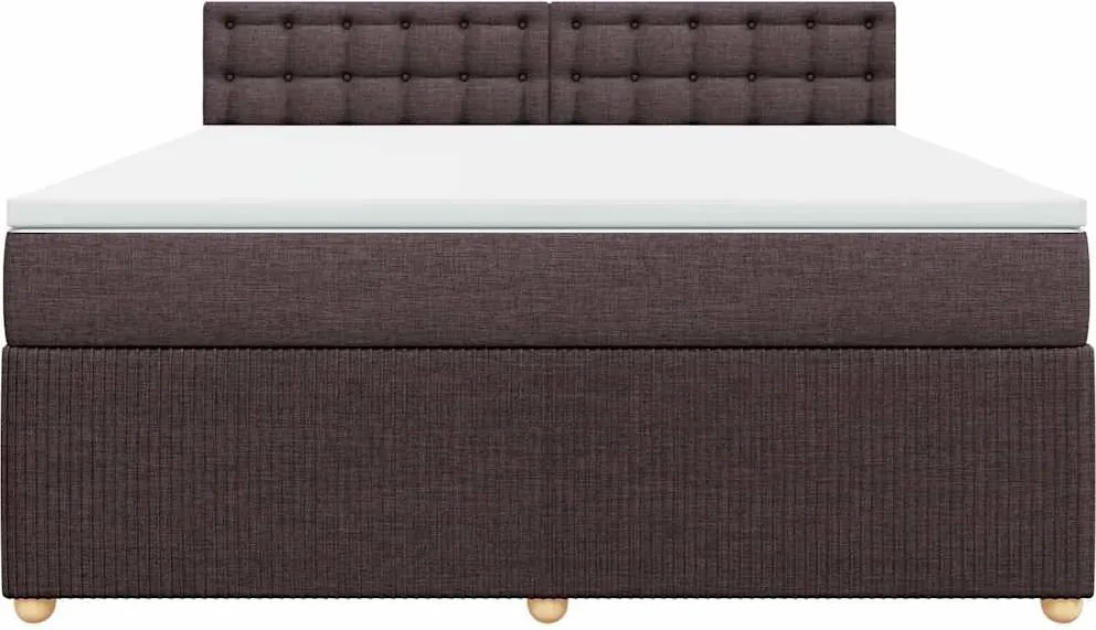 Box spring postel s matrací tmavě hnědá 180x200 cm textil 3289852