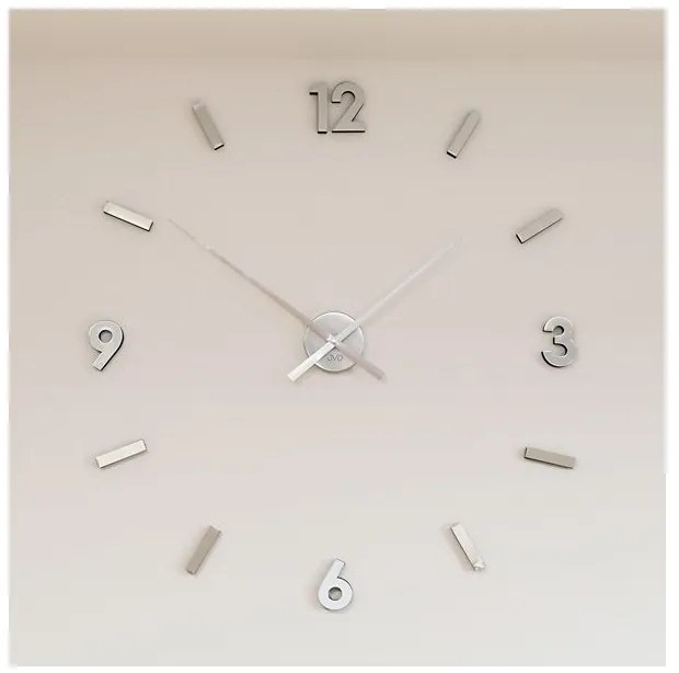 Nalepovací designové stříbrné hodiny JVD HW53.1 - stříbrné