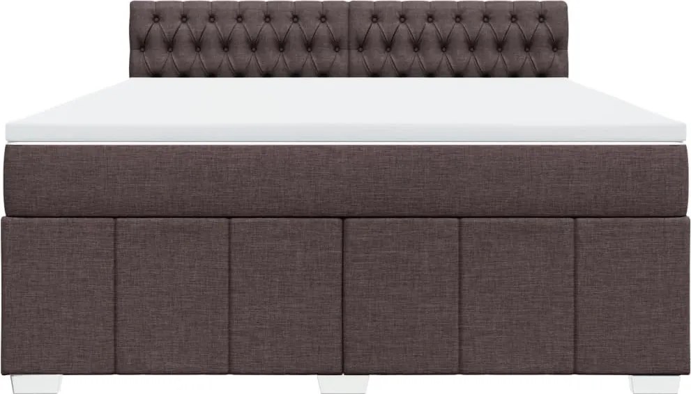 Box spring postel s matrací tmavě hnědá 180x200 cm textil 3289457