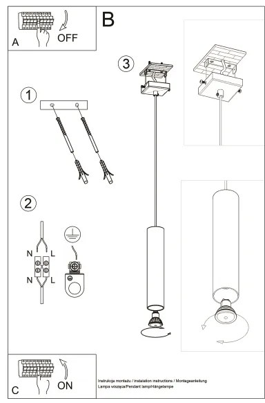 Sollux SL.1200 - Lustr na lanku LAGOS 1xGU10/10W/230V zlatá