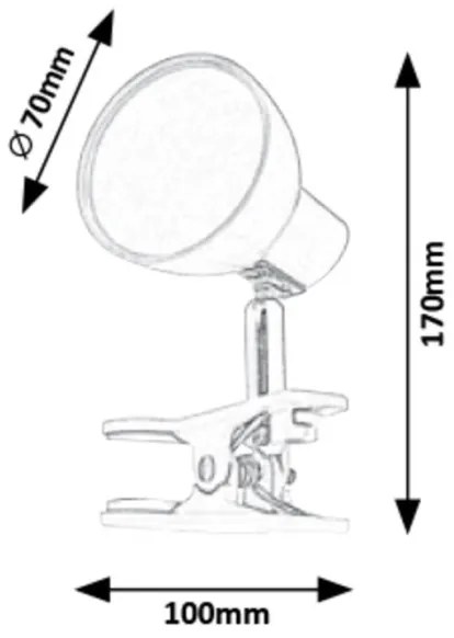 Rabalux 1482 - LED Lampa s klipem NOAH LED/5W/230V růžová