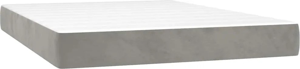 Box spring postel s matrací světle šedá 140x190 cm samet 3131195