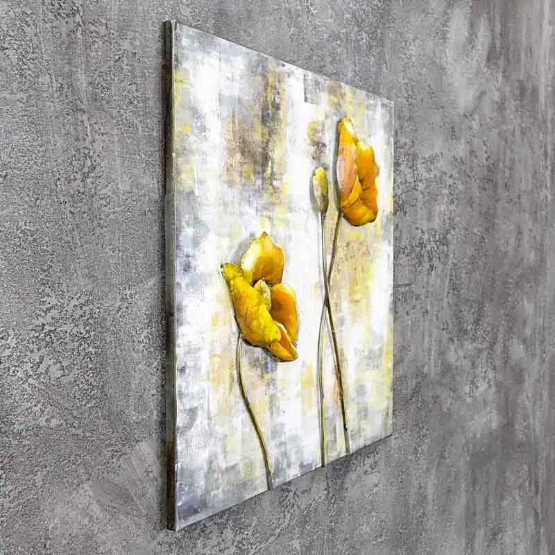 Železný 3D obraz Žluté květy