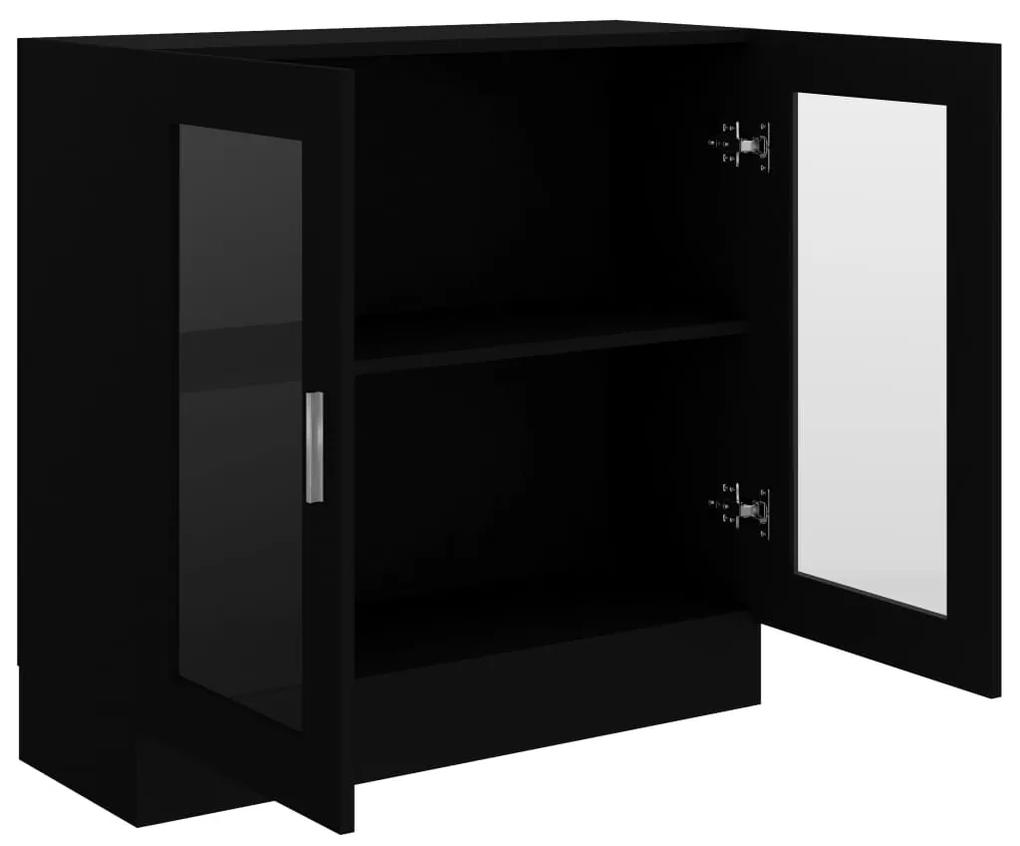 Prosklená skříň černá 82,5 x 30,5 x 80 cm dřevotříska