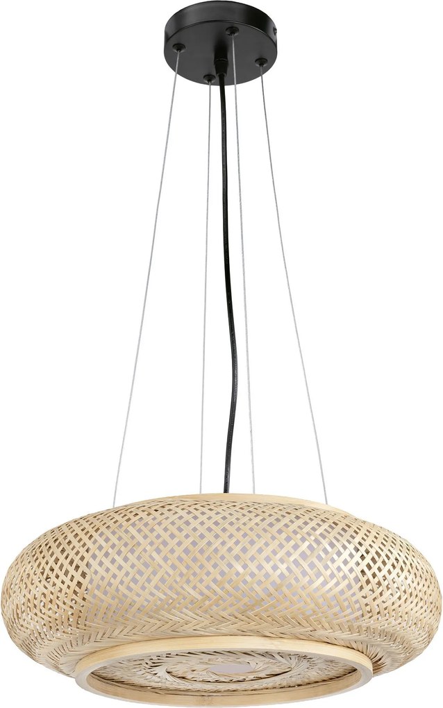 Toolight BOHO, závěsné stropní svítidlo 60cm, 3xE27, APP1910-3CP, přírodní hnědá-černá, OSW-66058