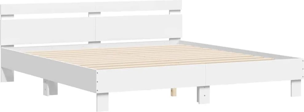 Rám postele s čelem bílý 180 x 200 cm kompozitní dřevo 3207399