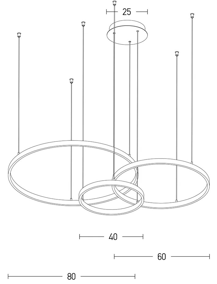 Zambelis 1956 závěsné LED svítidlo zlaté, 136W, 3000K, 80cm