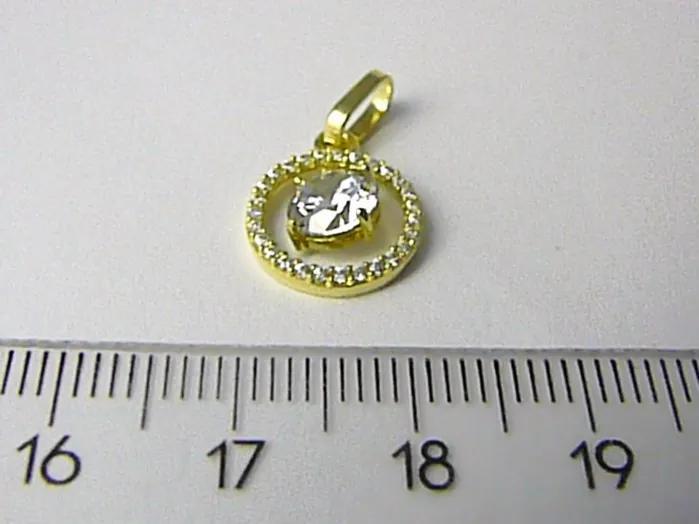 Klenoty Budín Dámský zlatý přívěsek s velkým zirkonem v kruhu 585/1,26gr 246040764
