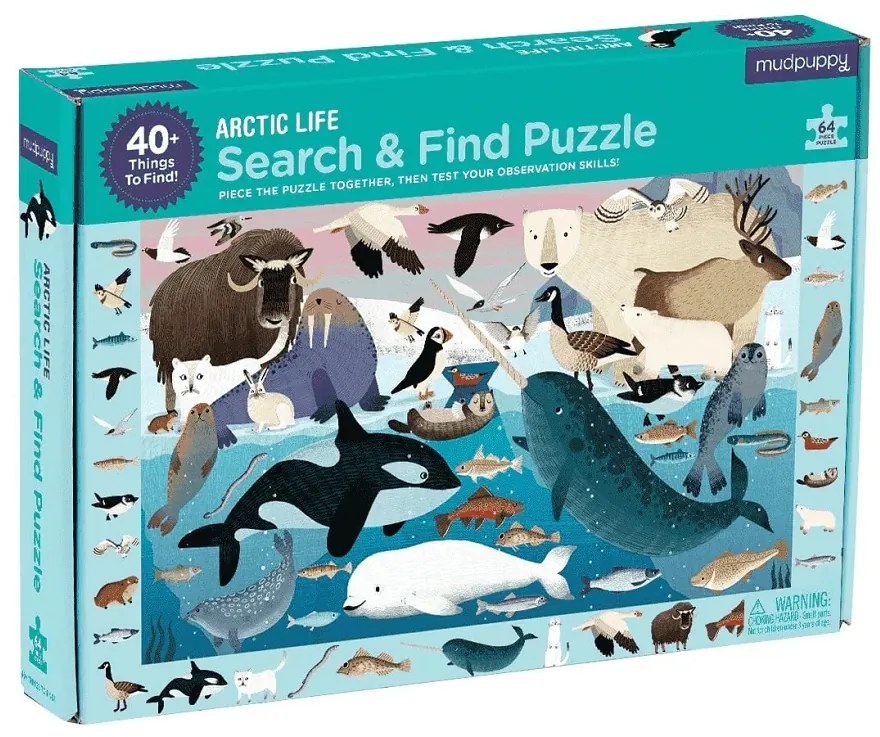 Mudpuppy Puzzle skládej a hledej Život v Arktidě 64 dílů