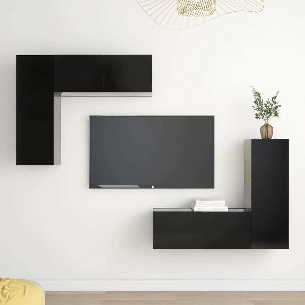 vidaXL 4dílný set TV skříněk dřevotříska [3079004] Barva: Betonová šedá