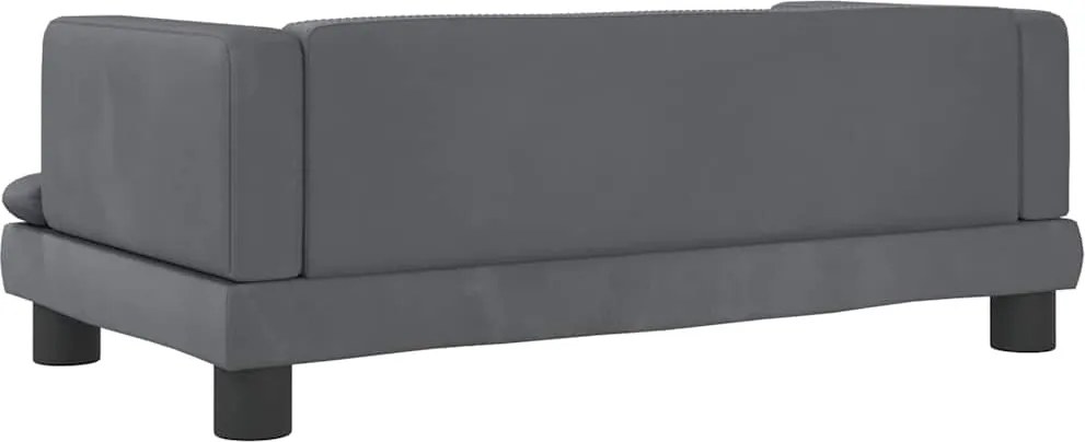 Pelíšek pro psy tmavě šedý 80 x 45 x 30 cm samet 171896