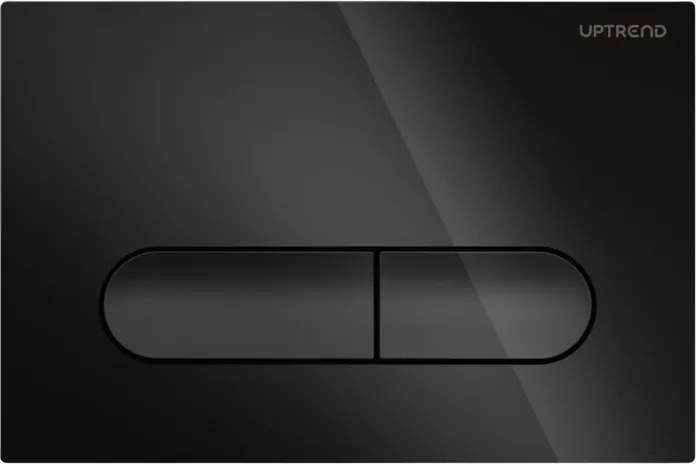 UPTrend Ovládací tlačítko pro WC podomítkové moduly YOSEMITE SHINY BLACK UP004‑B18, černá lesk