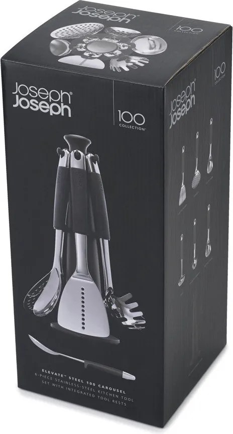 Sada kuchyňského náčiní 6 ks se stojánkem z nerezové oceli Elevate – Joseph Joseph