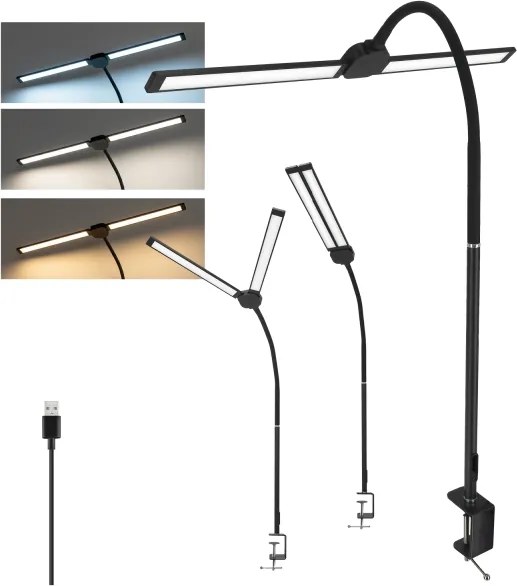 Brilagi - LED Stmívatelná stolní lampa USB VARIO LED/14W/5V 3000-6000K černá