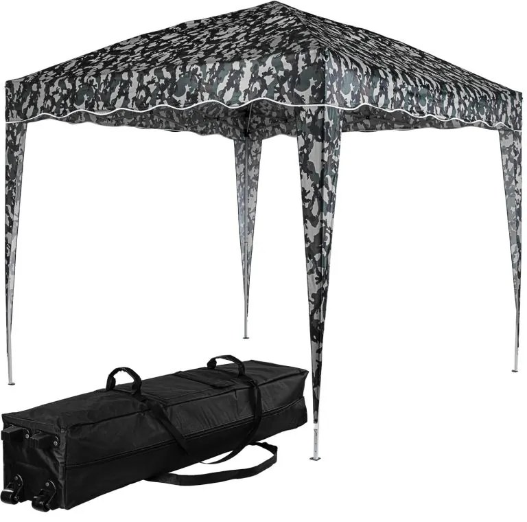 Maskáčový párty stan 3x3 m – šedý army vzor